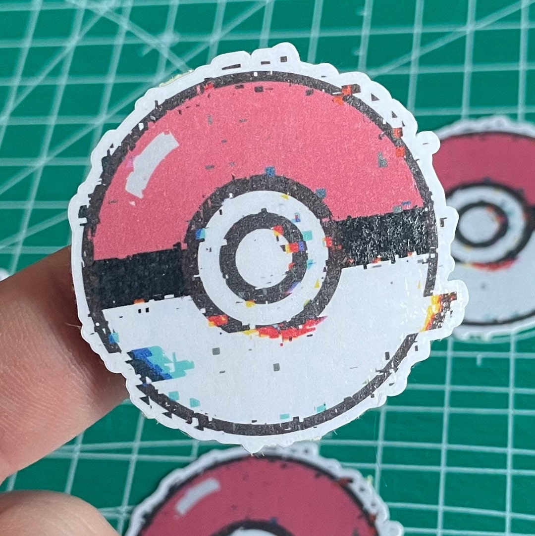 Glitching Missingno Pokéball Sticker, Glitch, Glitchy, Pokeball, Decal ...