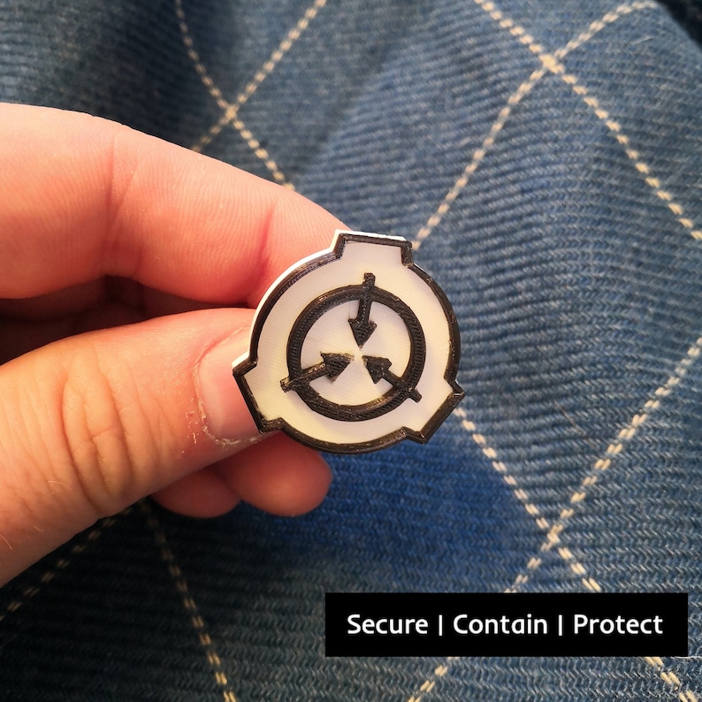 SCP Foundation Logo Pin Badge Secure. Contain. Protect. - Etsy