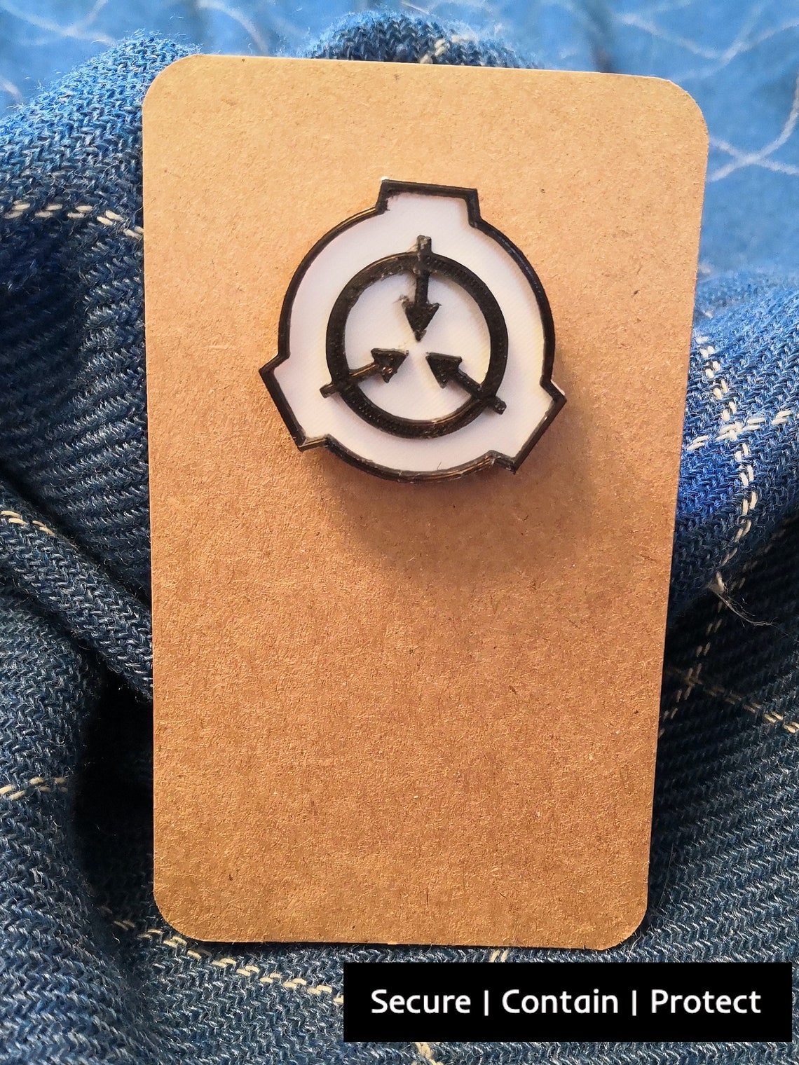 SCP Foundation logo pin badge Secure. Contain. Protect. | Etsy
