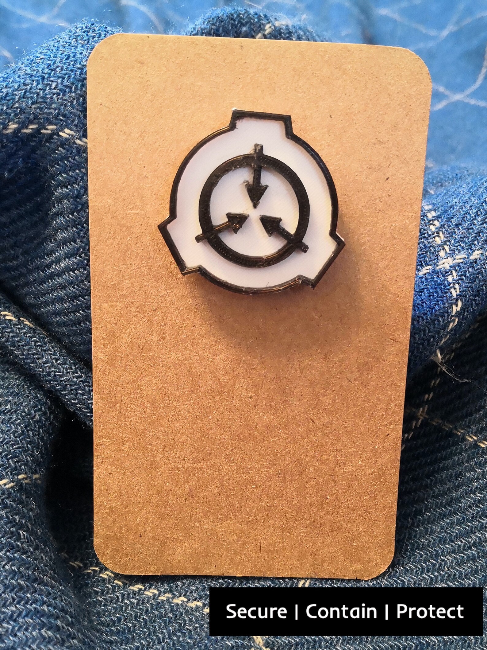 SCP Foundation logo pin badge Secure. Contain. Protect. | Etsy