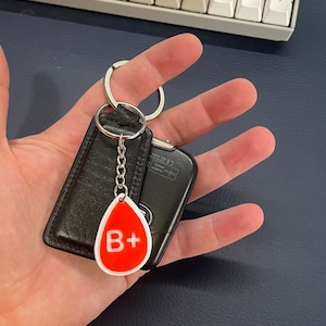 Blood Type / Blood Group Indicator Keyring Keychain - Blood Drop Shaped ...