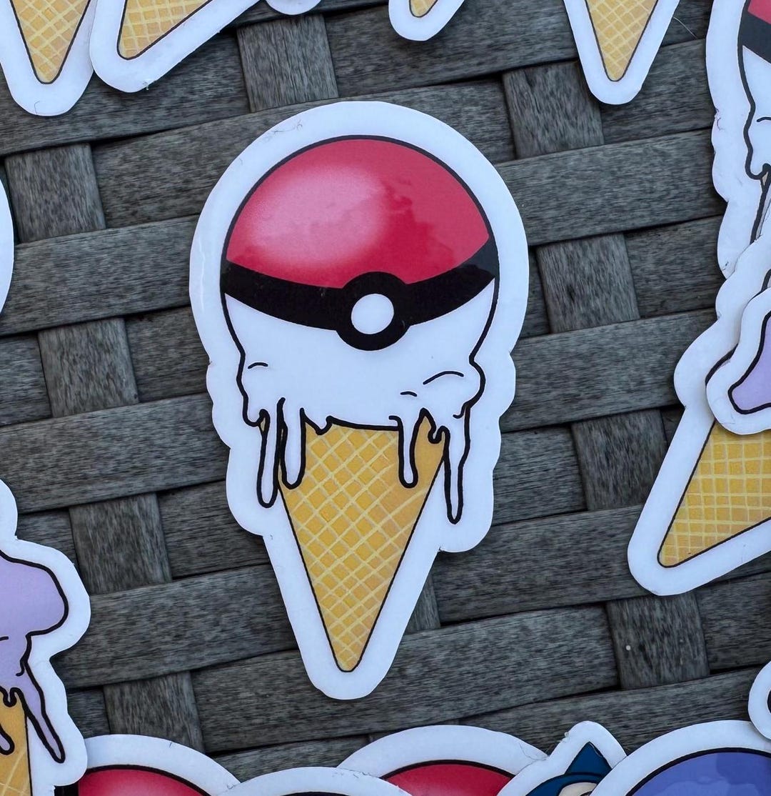 Pokémon Themed Ice Cream Stickers - Laptop Sticker, Tablet Sticker ...