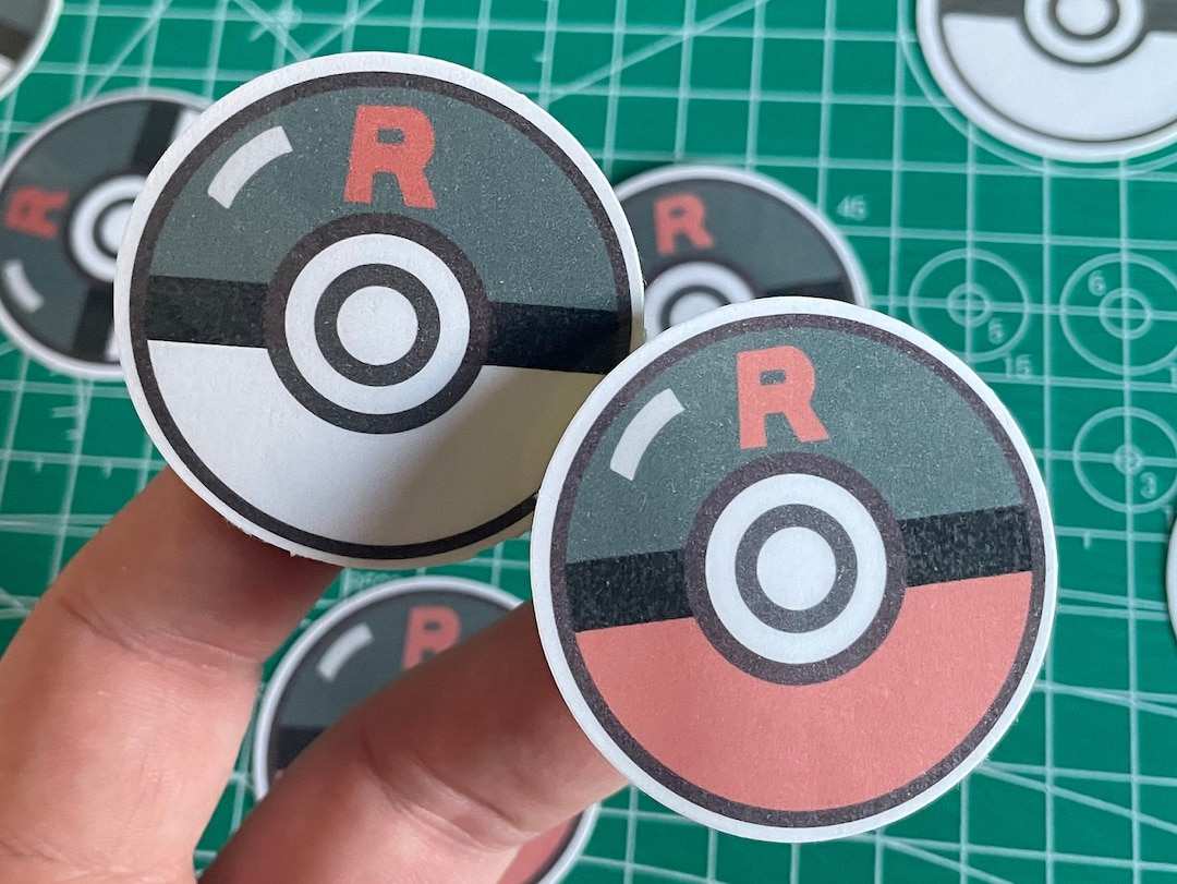Pair of Team Rocket Pokéball Stickers, Pokemon, Decal, Pokeball, Jesse ...
