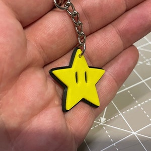 Mario Inspired Yellow Star Keyring / Keychain - Etsy