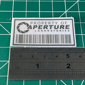 Property of Aperture Laboratories Sticker, Label, Product Barcode ...
