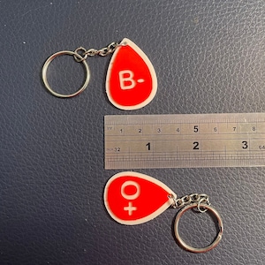 Blood Type / Blood Group Indicator Keyring Keychain - Blood Drop Shaped ...