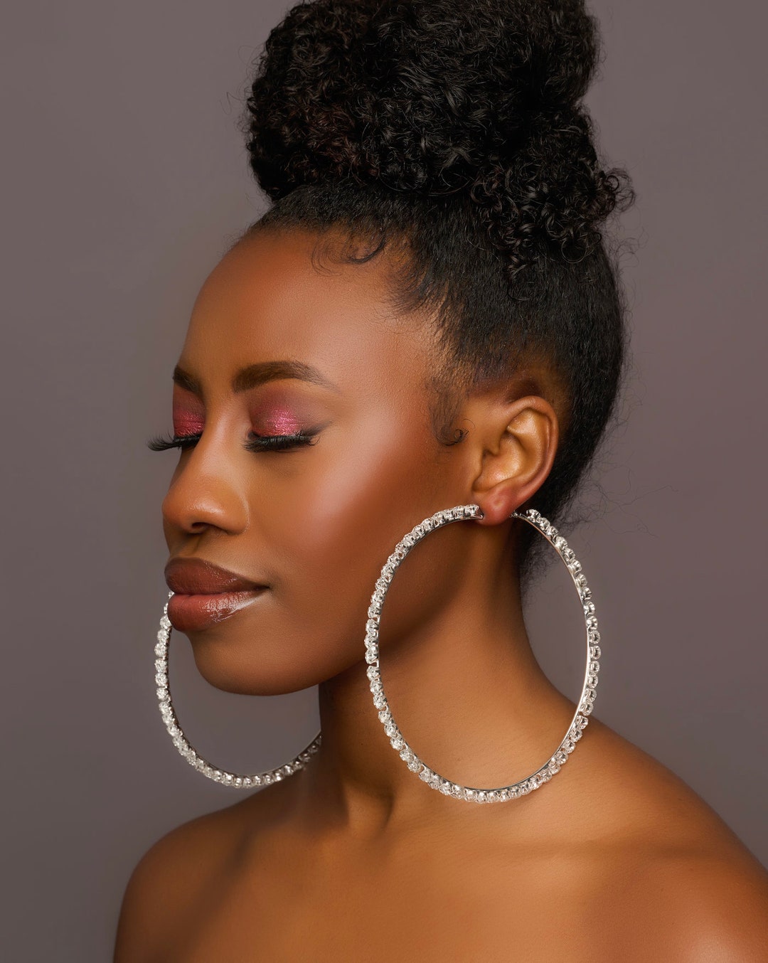 12CM Big Oversized Rhinestones Trendy Statement Hoop Earrings - Etsy