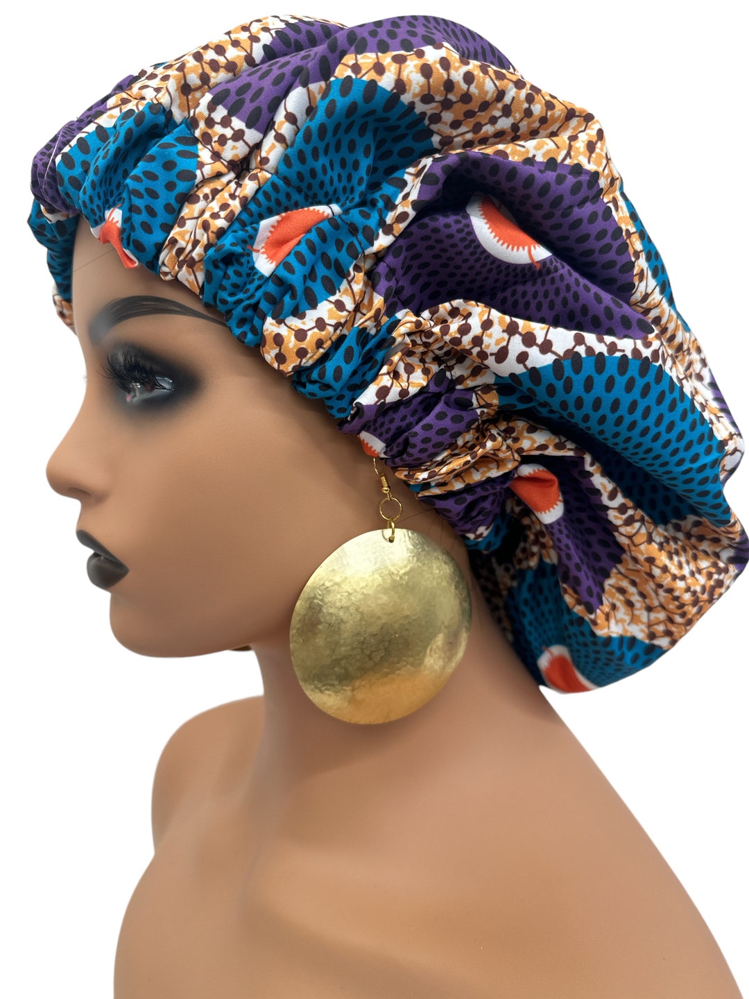 Double Layered Ankara Pattern Satin Silk Revisable Bonnet Cap - Etsy
