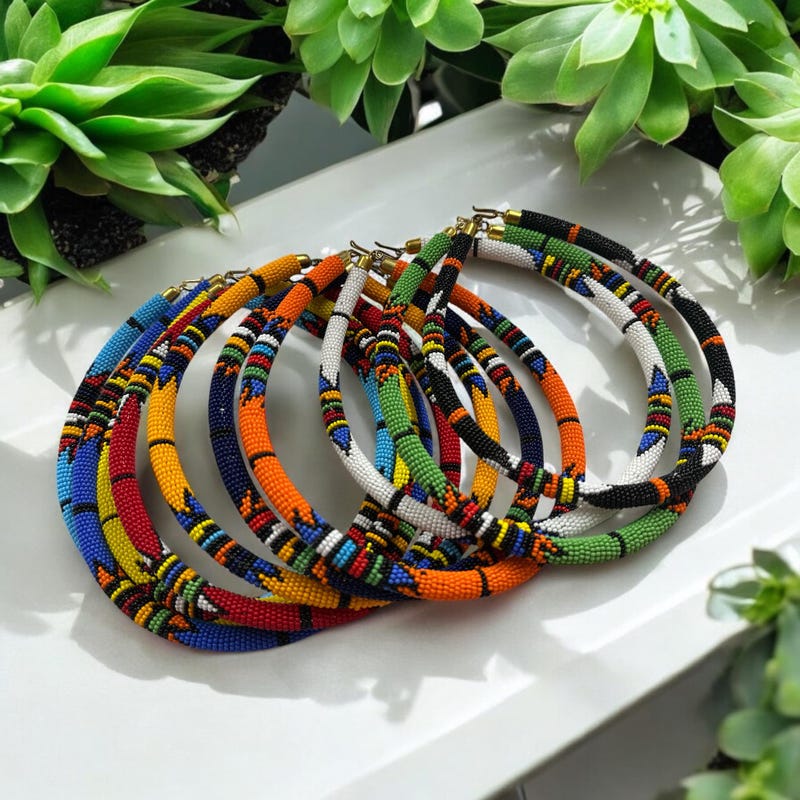 African Beaded Necklace - Etsy