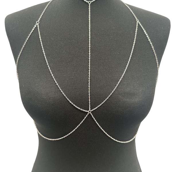 Rhinestone Body Chain Etsy