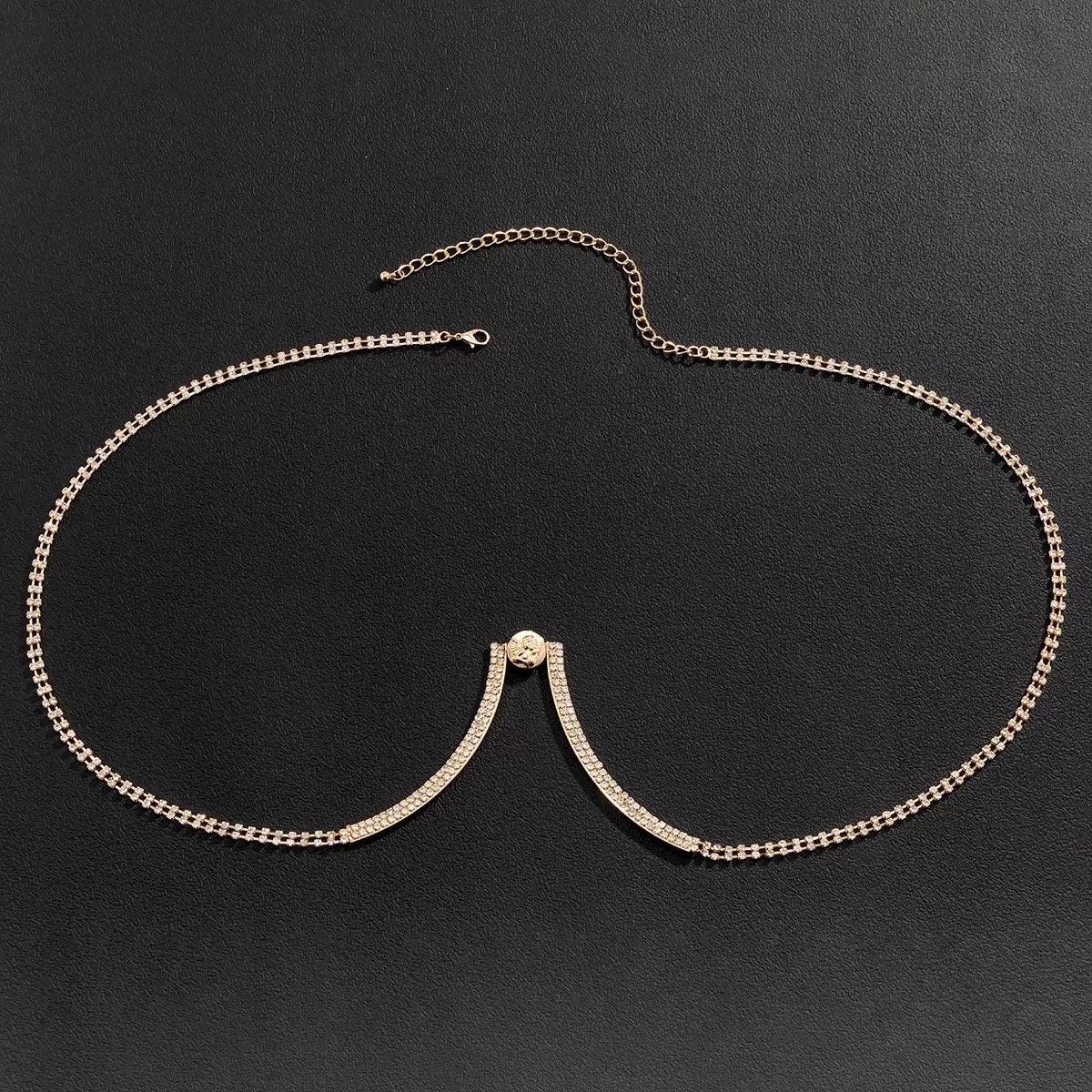 Crystal Rhinestone Bra Bracket Underwear Statement Body Chain | Etsy