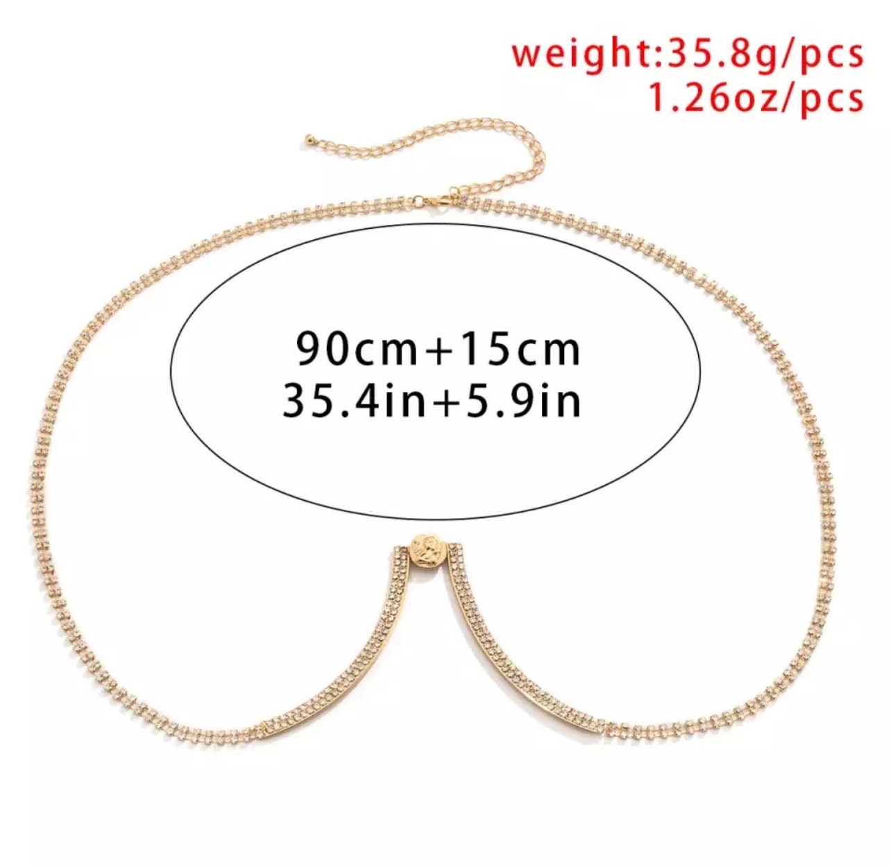 Crystal Rhinestone Bra Bracket Underwear Statement Body Chain | Etsy