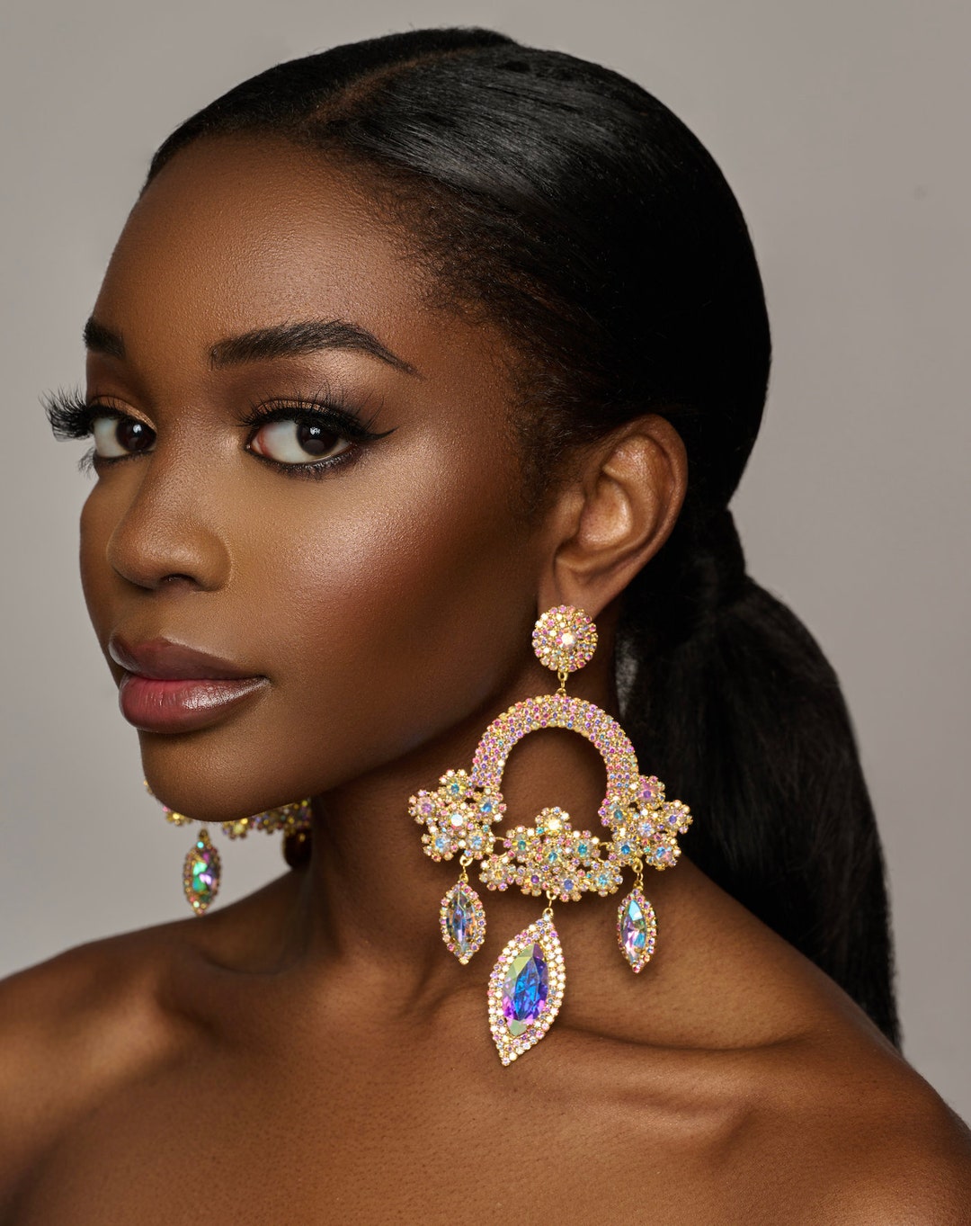 Elegant Statement Crystal Diamante Rhinestone Long Tassel Earrings - Etsy