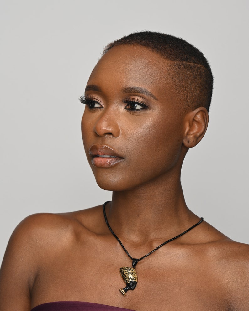 Gold Plated Ancient Egyptian Queen Nefertiti Pendant Necklace - Etsy