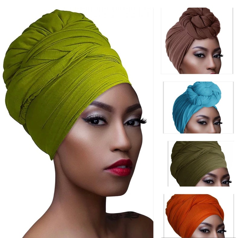 Long Stretch Soft Jersey Knit Fabric Turbans Head Wraps | Etsy UK
