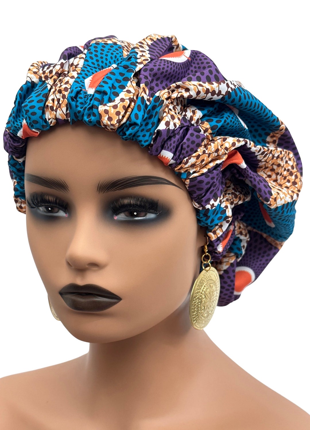 Satin Silk African Pattern Ankara Bonnet Cap - Etsy
