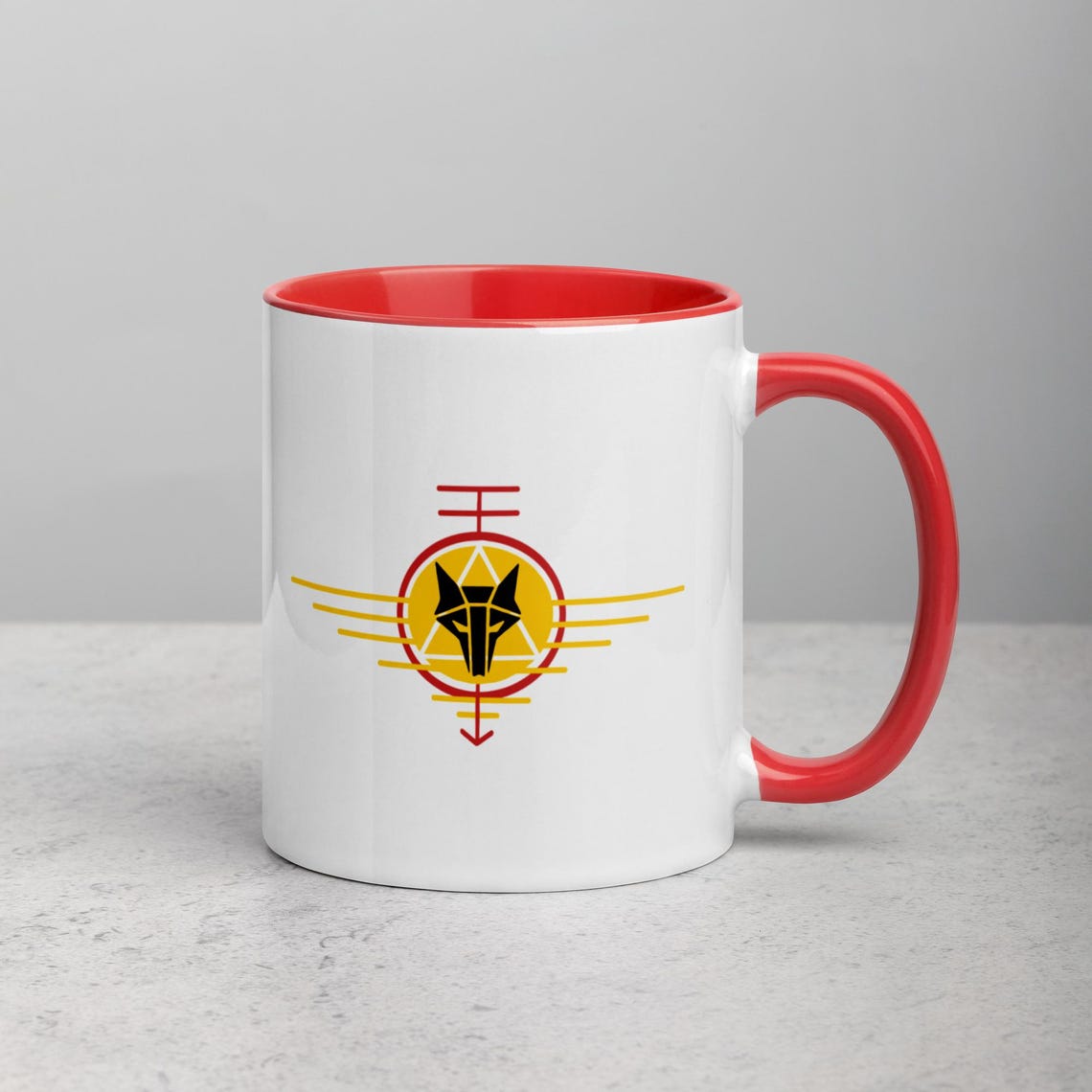 Red Rising Mug, Gold and Red Sigil, Red Coffee Mug, Howler, House Mars ...