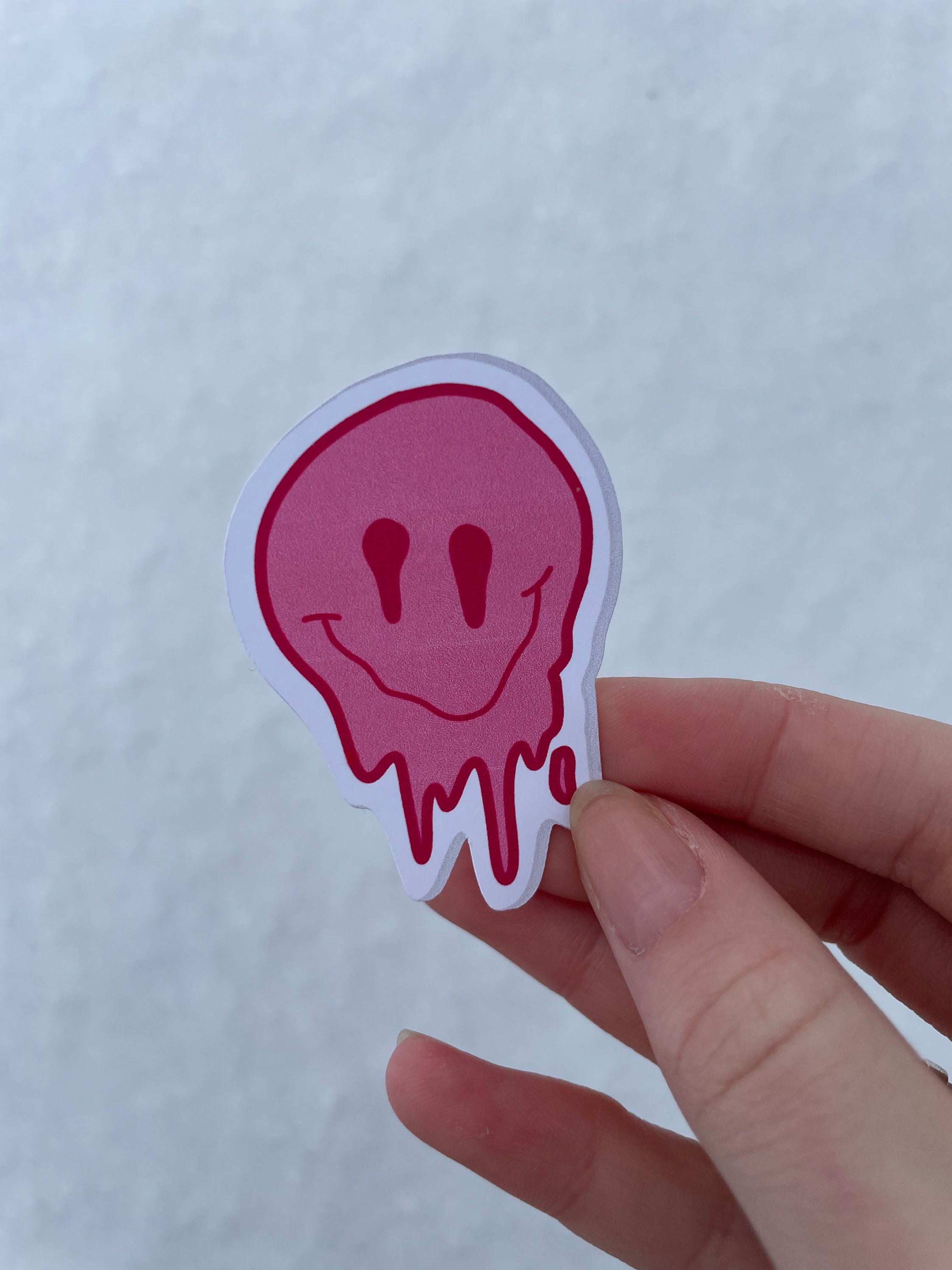 Drippy Smiley Face Preppy Sticker - Etsy