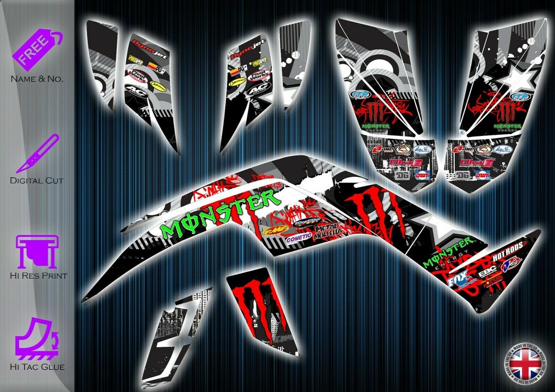 Quadzilla 450 Sport Stickers Graphics Kit Dinli Decals Graphics Kit - Etsy
