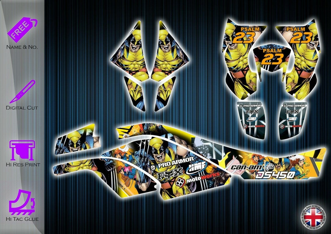 Can Am Ds450 Stickers Graphics Kit Decals Canam Ds 450 Atv Graphics Kit ...