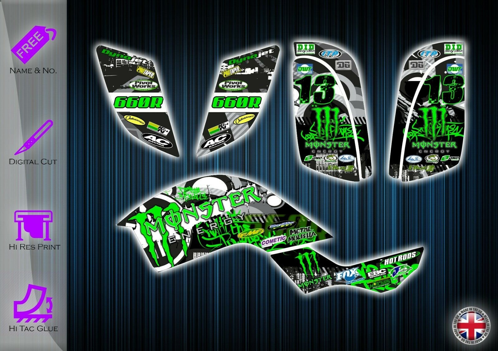 Yamaha Raptor 660 Stickers Raptor 660r Graphics Kit Decals Yfm Graphics ...