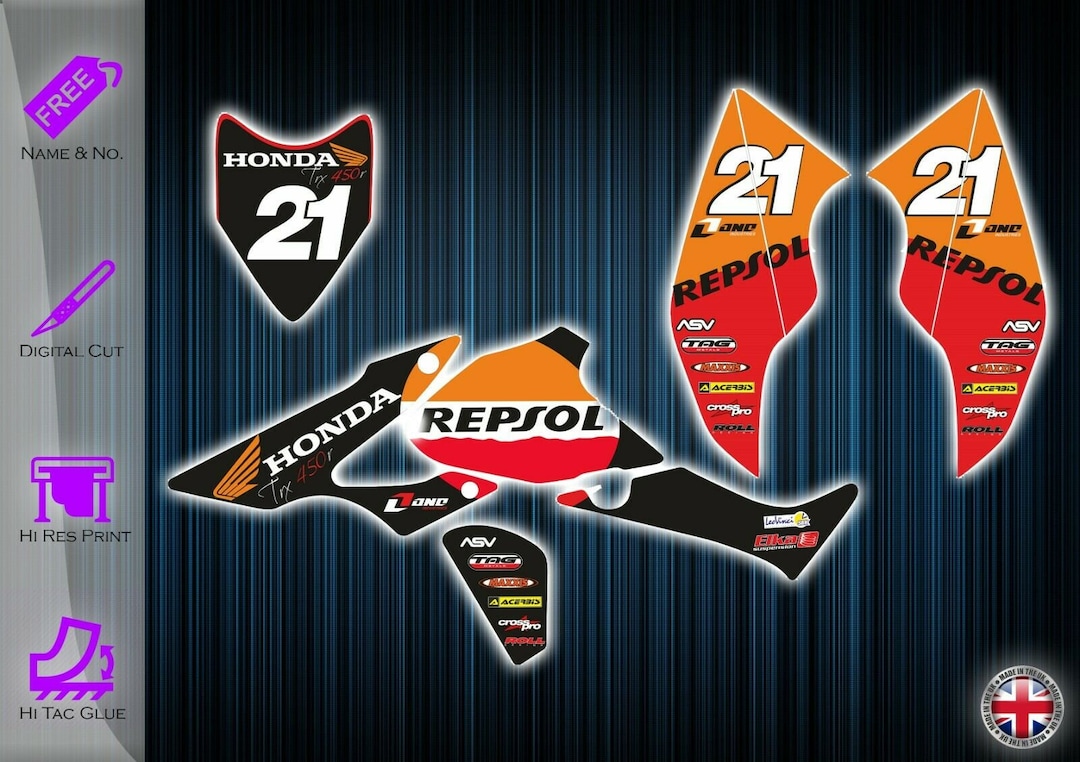 Honda Trx450r Stickers - Graphics Kit - Decals Trx 450 R Atv Graphics ...