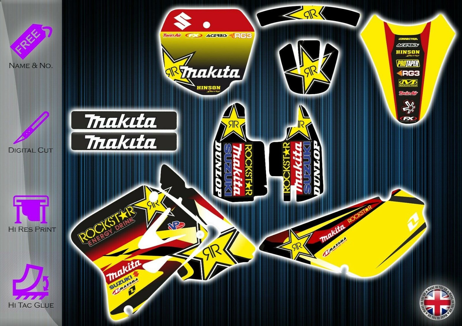 Suzuki Rm85 Stickers Rm85 Graphics Kit Suzuki Decals | Etsy