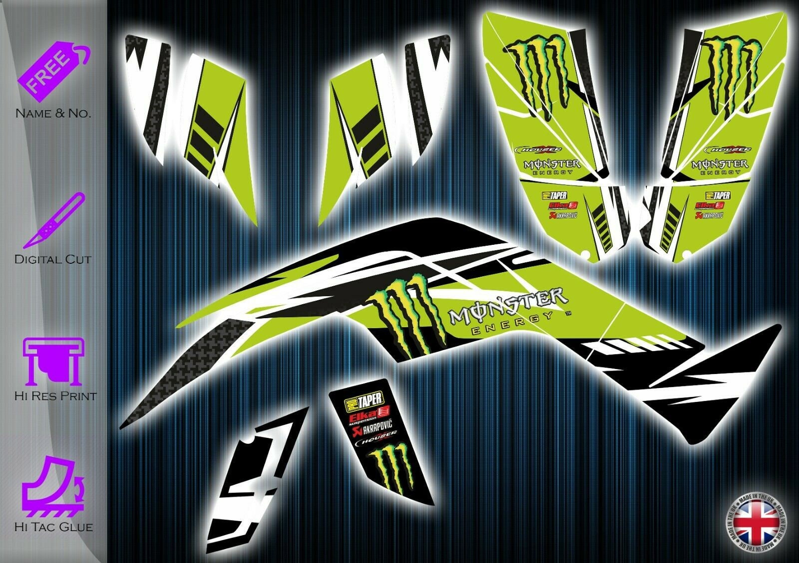 Quadzilla 450 sport stickers graphics kit dinli decals | Etsy