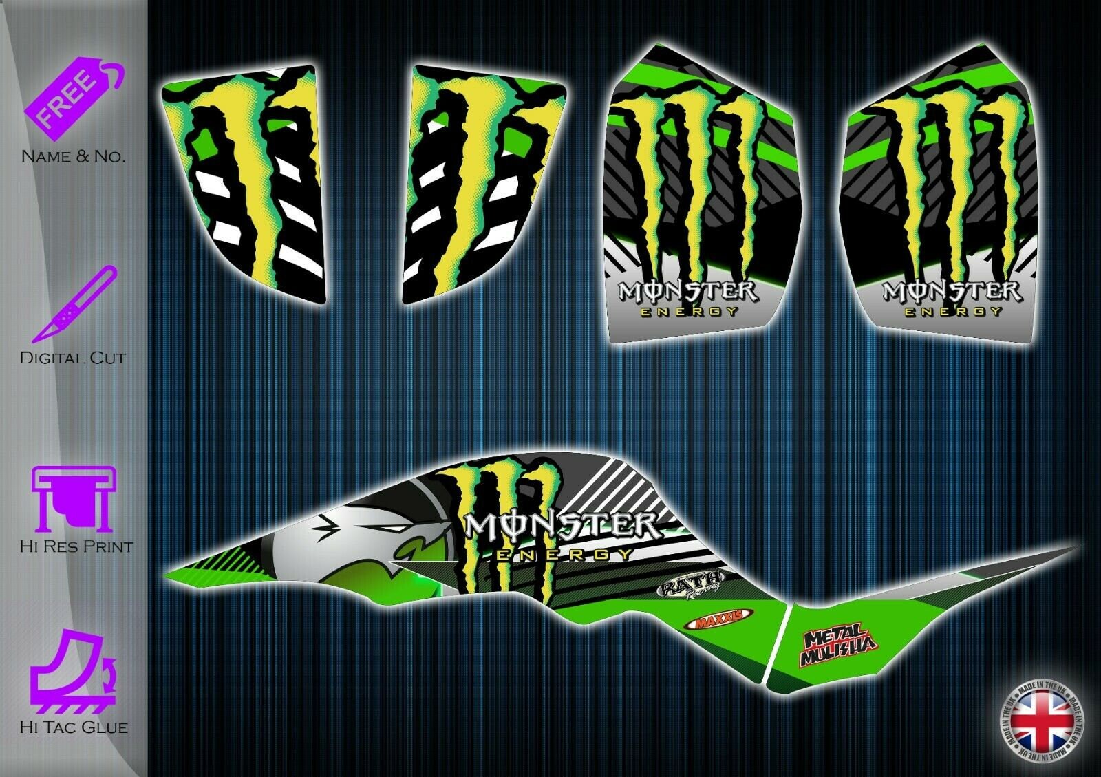 Quadzilla proshark 100 stickers graphics kit decals | Etsy