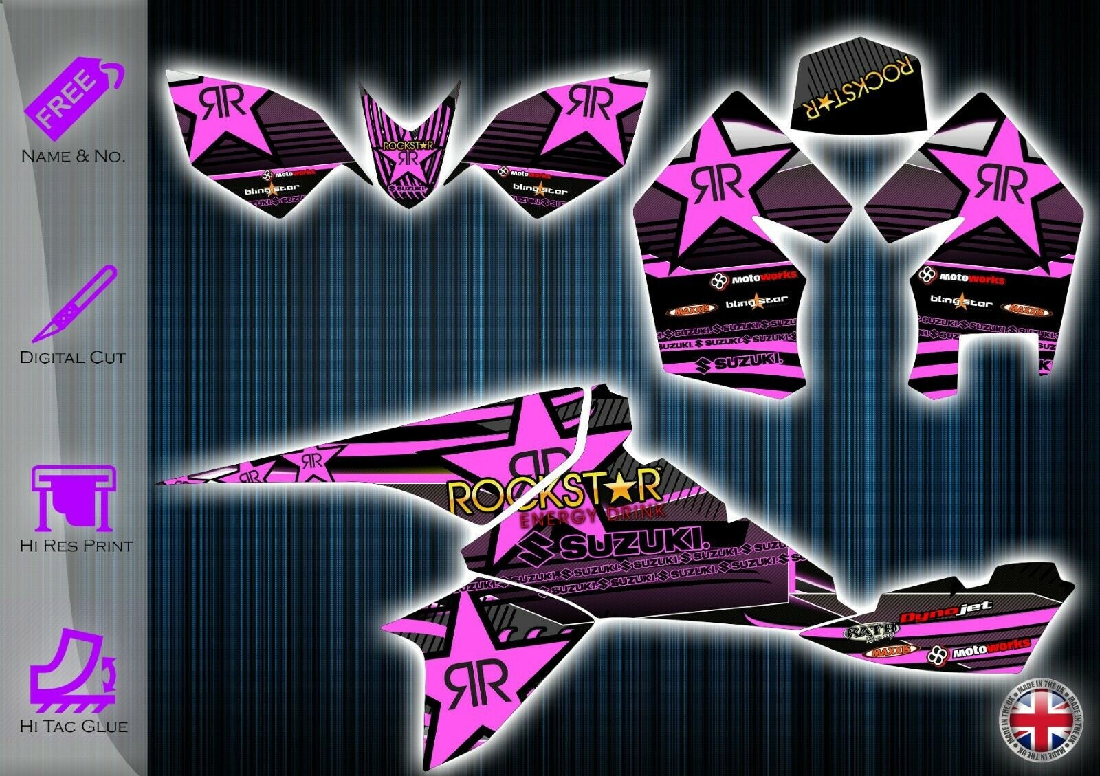 Suzuki Ltz90 Stickers - Lt 90z Graphics Kit - Suzuki Decals Ltz 90 ...