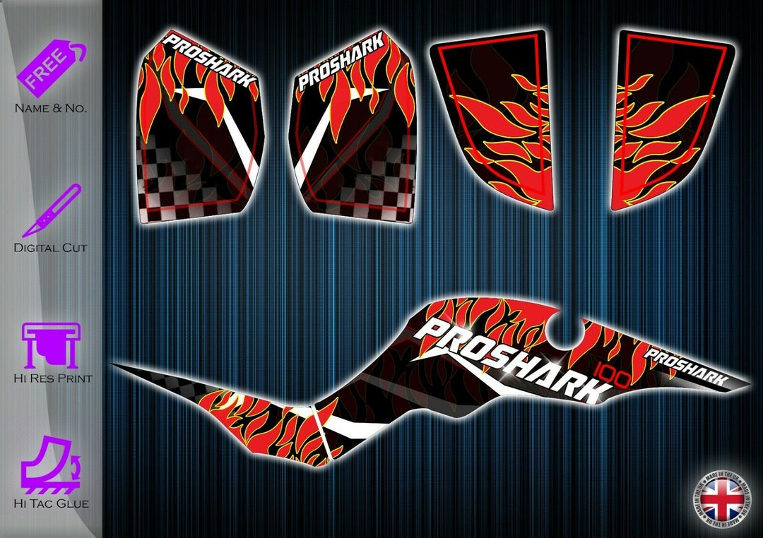 Quadzilla Proshark 100 Stickers - Graphics Kit - Decals - Quadzilla ...