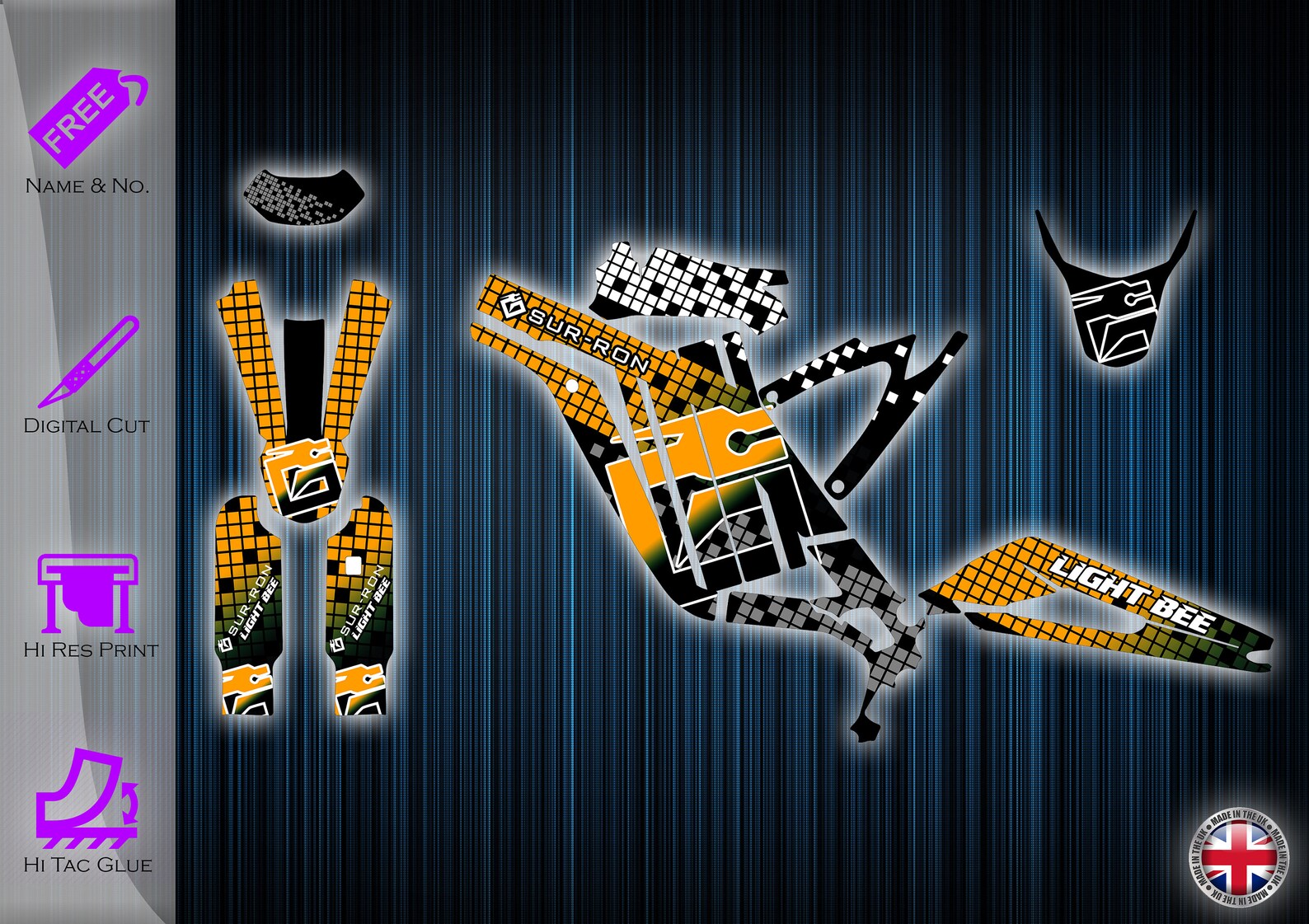 Sur-ron Graphics Kit Sur Ron Sticker Kit Segway Graphics Sur Ron Decals ...