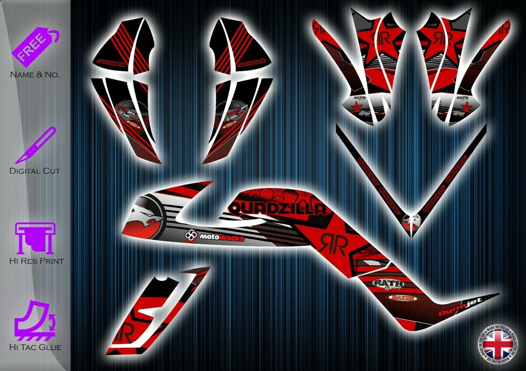 Quadzilla 450 Rs Sport Stickers Graphics Kit Rs450 Decals Graphics Kit ...