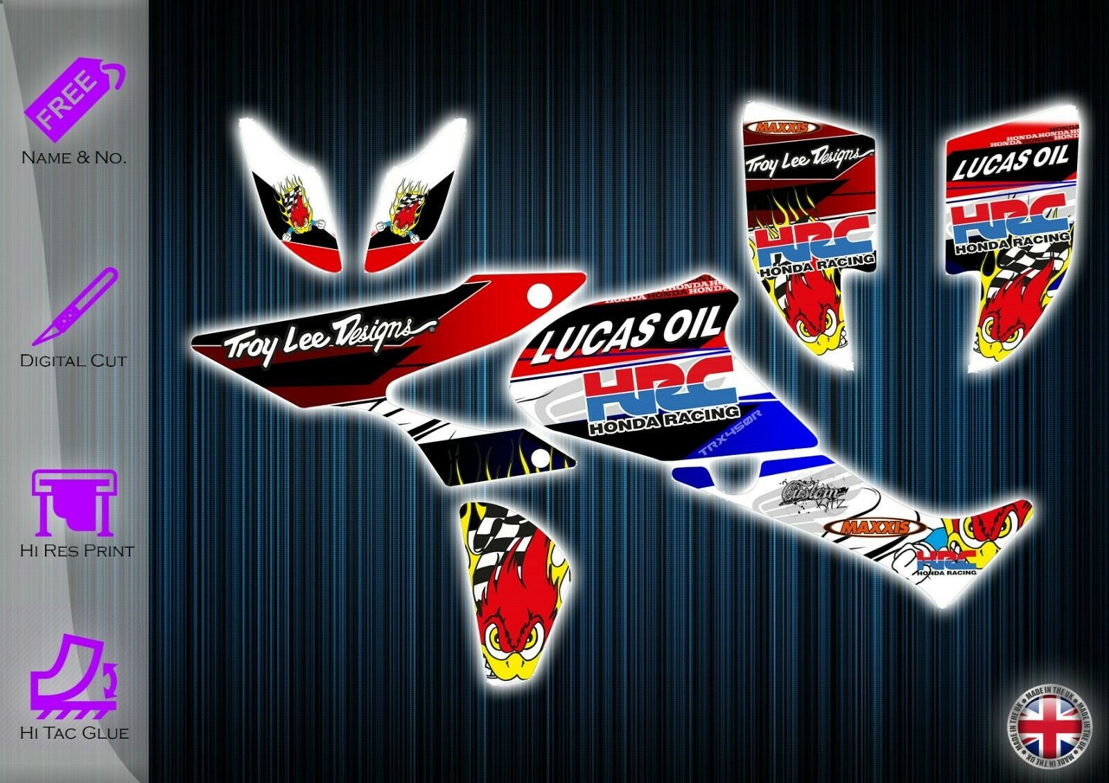 Honda Trx450r Stickers - Graphics Kit - Decals Trx 450 R Atv Graphics ...