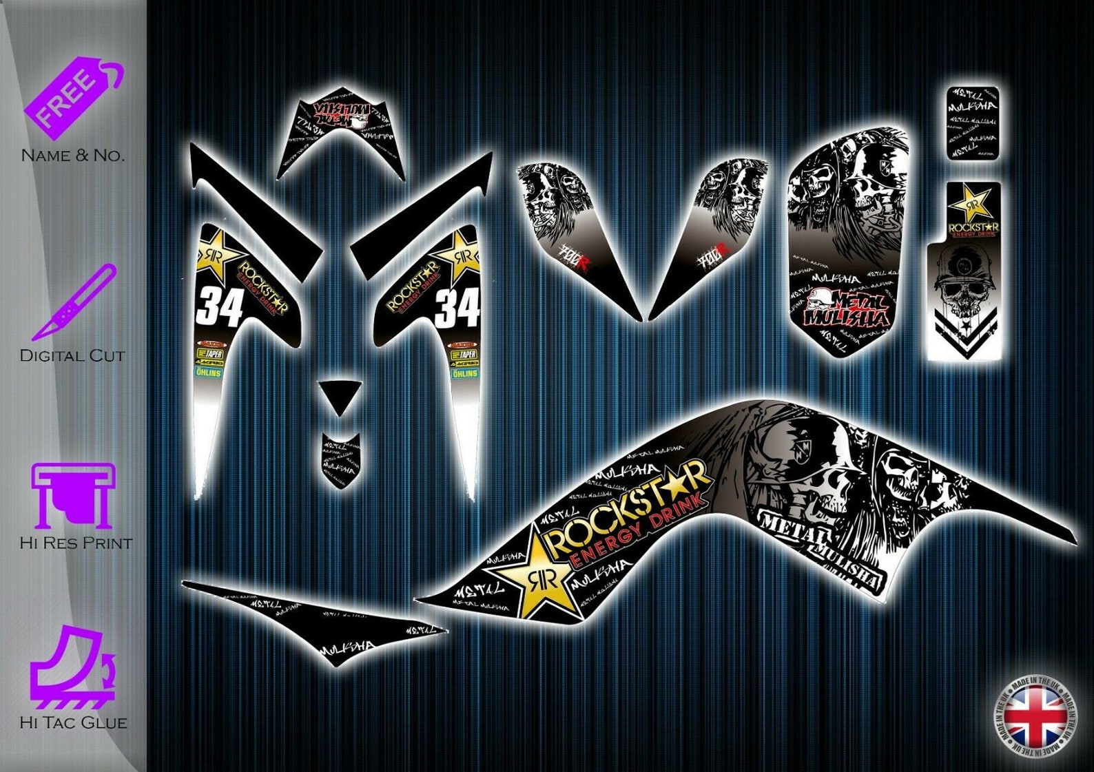 Yamaha Raptor 700 Stickers Graphics Kit Decals Yfm 700 Atv - Etsy