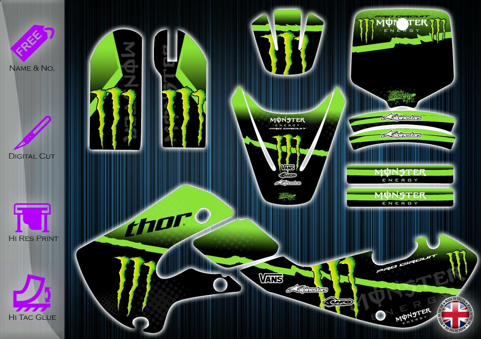 Kx65 Monster Energy Graphics Kit