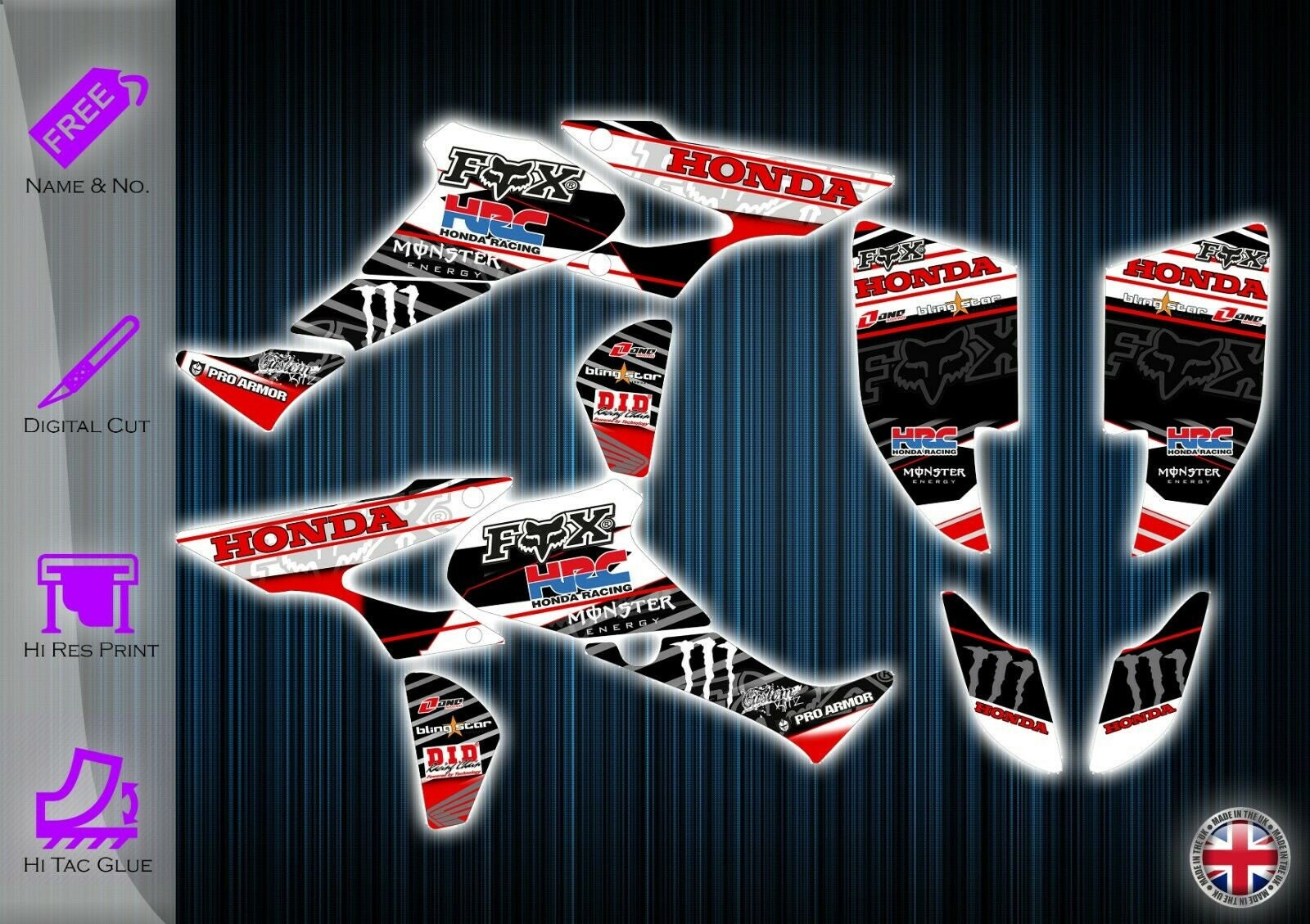 Honda Trx450r Stickers - Graphics Kit - Decals Trx 450 R Atv Graphics ...