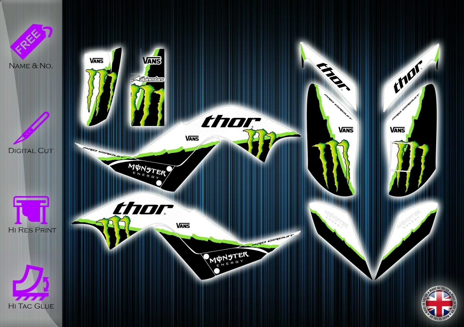 Yamaha raptor 700 stickers graphics kit decals yfm 700 atv | Etsy