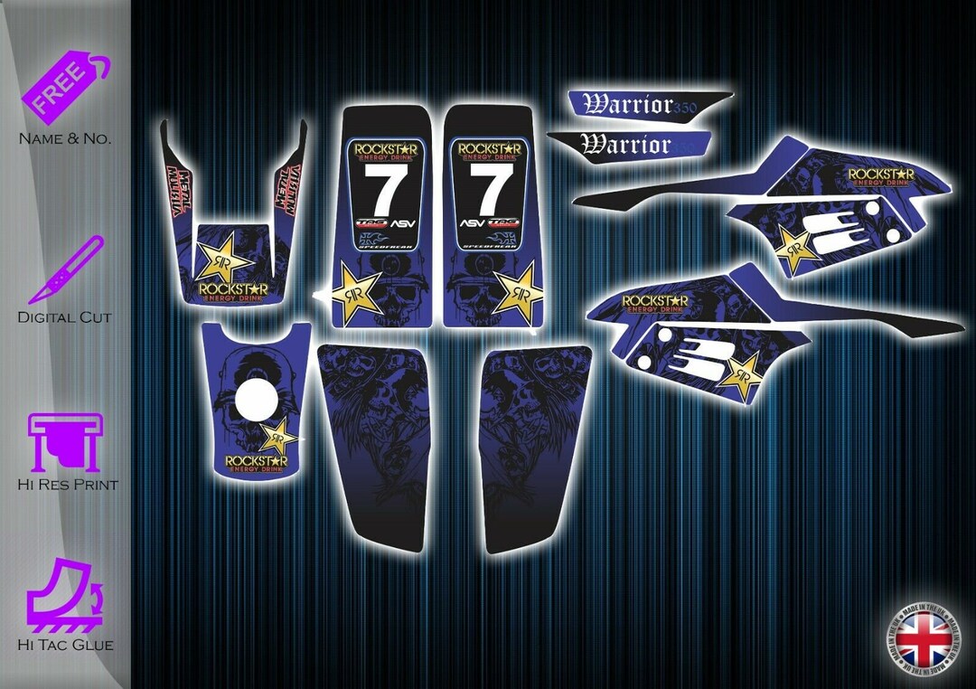 Yamaha Warrior 350 Stickers - Graphics Kit - Decals Warrior 350 Atv ...