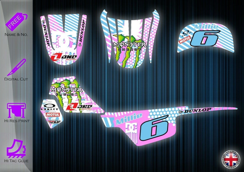 Yamaha Pw50 Stickers Pw 50 Graphics Kit Pw50 Decals Pw - Etsy