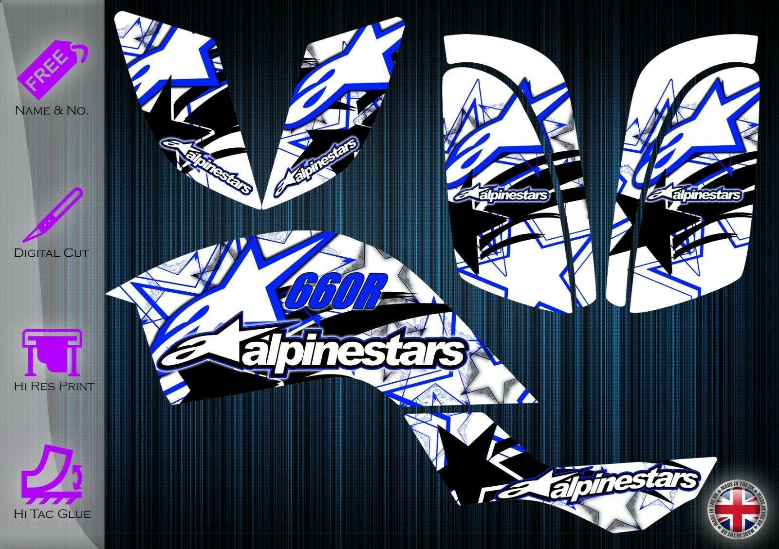 Yamaha raptor 660 stickers raptor 660r graphics kit decals | Etsy