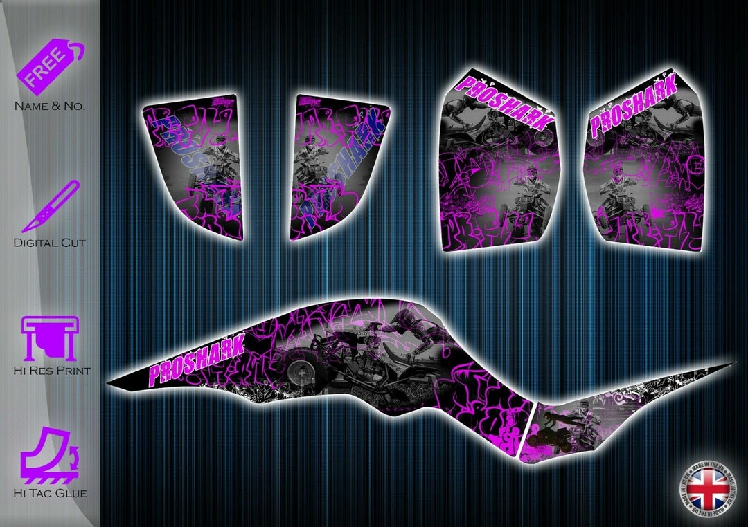Quadzilla Proshark 100 Stickers - Graphics Kit - Decals - Quadzilla ...