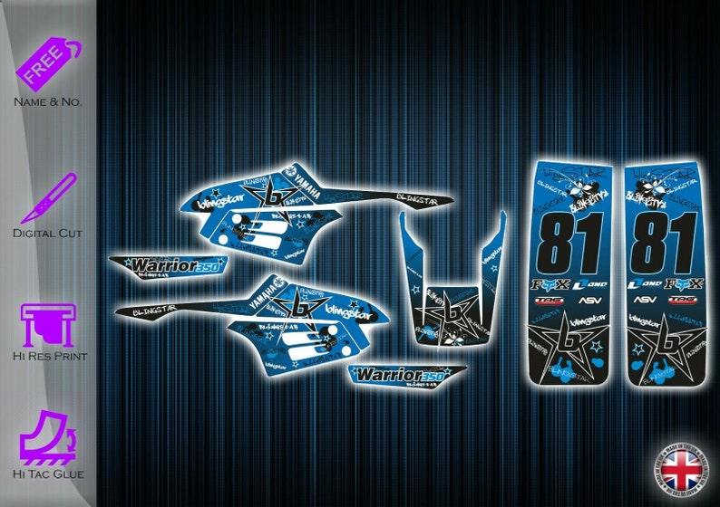 Yamaha Warrior 350 Stickers Graphics Kit Decals Warrior 350 Atv ...