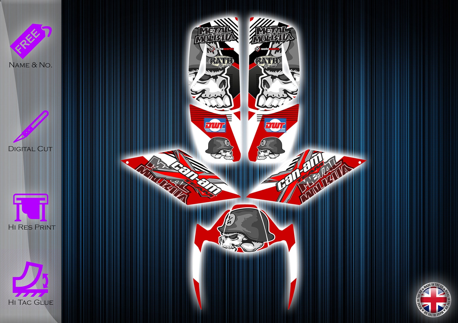 Can Am Ds650 Stickers Graphics Kit Decals Canam Ds 650 Atv Graphics Kit ...