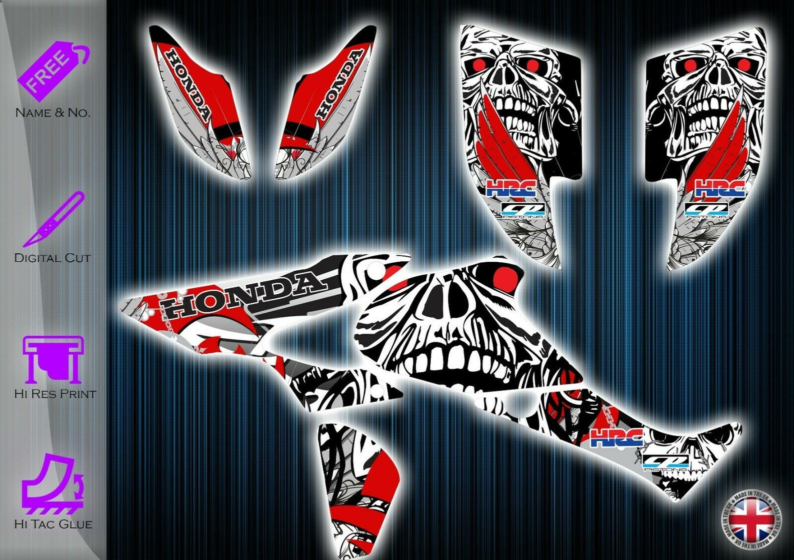 Honda Trx450r Stickers Graphics Kit Decals Trx 450 R Atv Graphics Kit ...