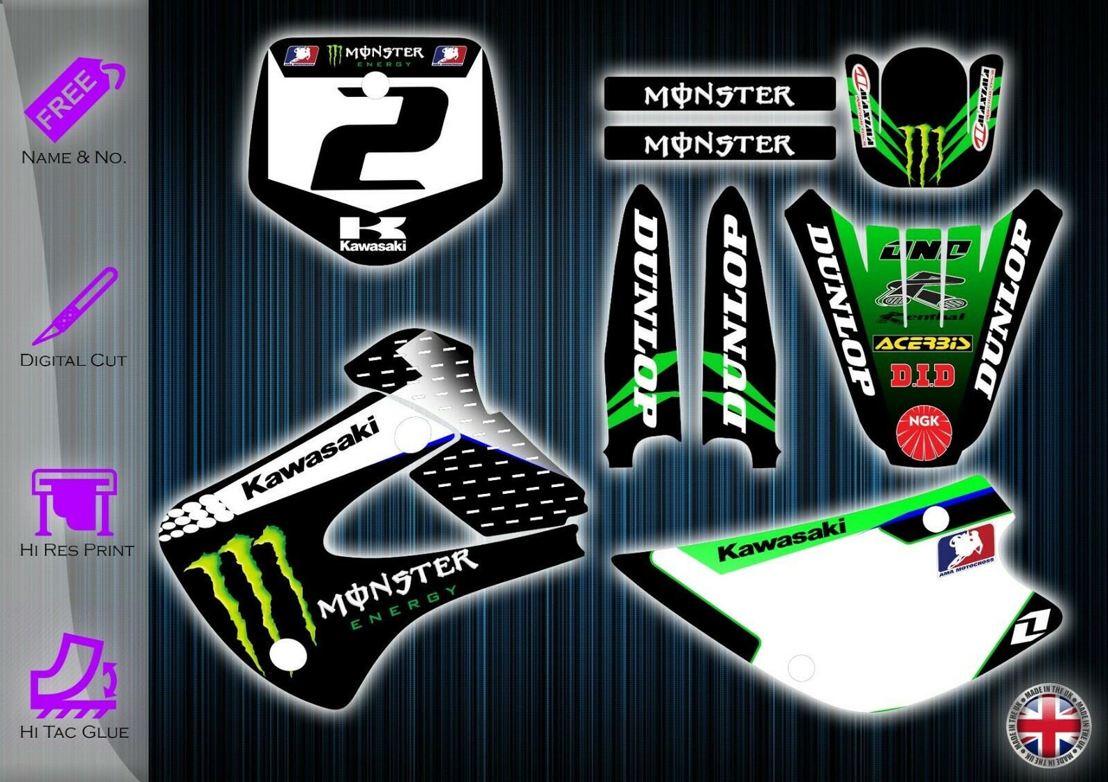Kawasaki Kx85 Stickers Kx85 Graphics Kit Kx85 Decals - Etsy