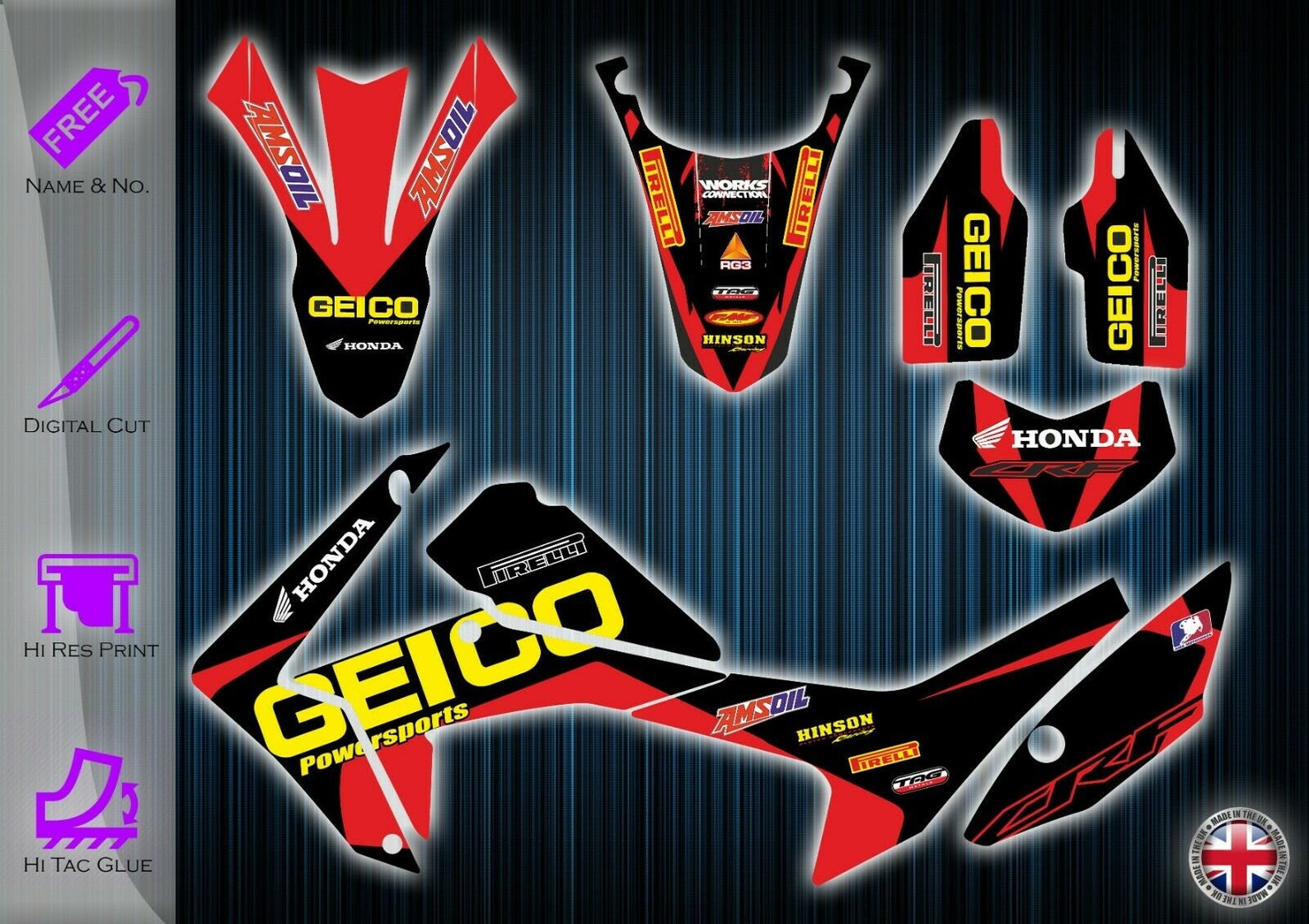 Honda Crf250l Stickers Crf Graphics Kit Crf250 L Decals Graphics Kit ...