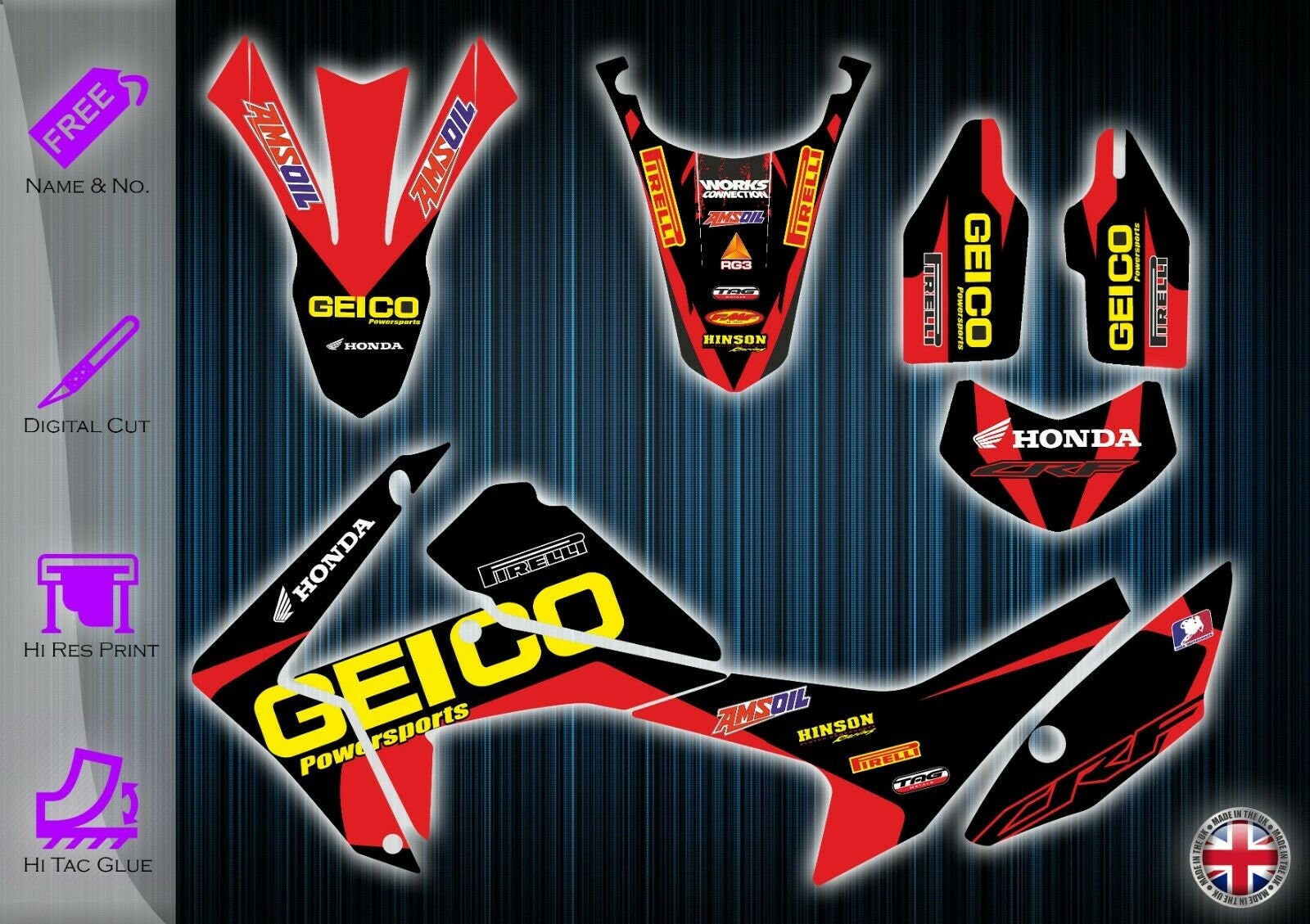 Honda Crf250l Stickers Crf Graphics Kit Crf250 L Decals Graphics Kit ...