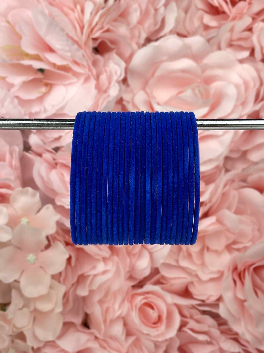 Royal Blue Velvet Bangles - Indian Jewellery - Etsy