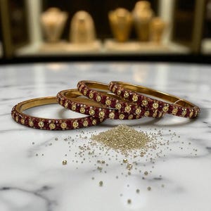Maroon Churi Bangle Set Indian Pakistani Wedding Jewelry Bridal Party ...